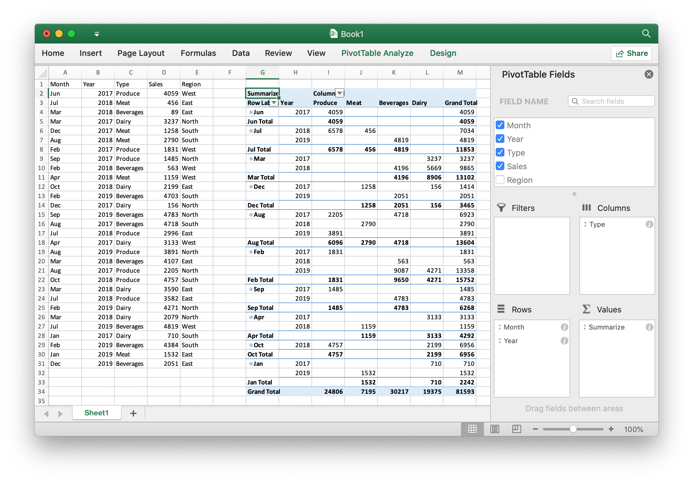 Pivot Table Excelize Document