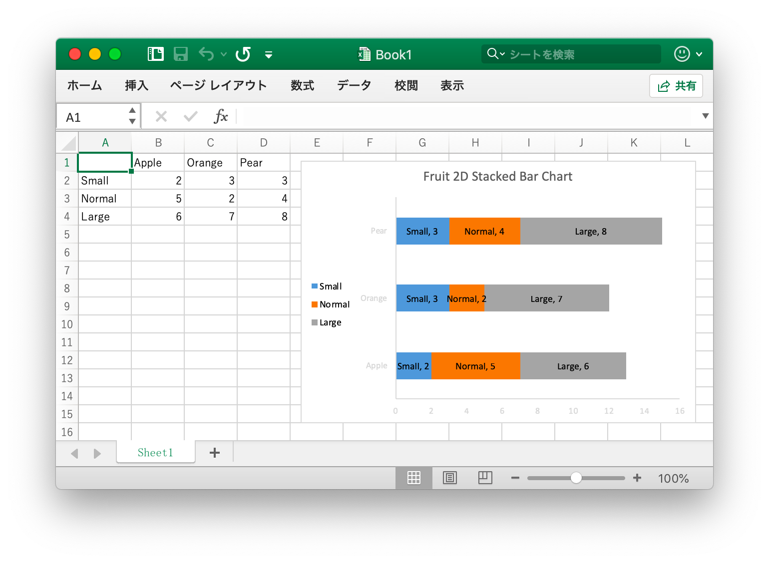 2D 積み上げ棒グラフ · Excelize ドキュメンテーション