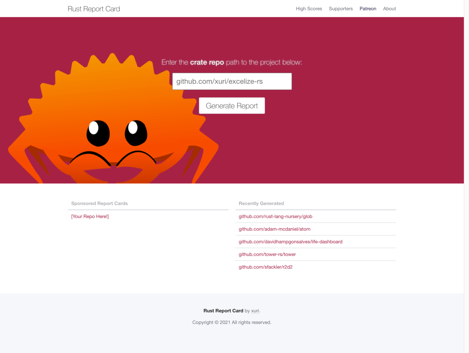 Rust Report Card – Get a badge for your Rust open source project | Ri ...
